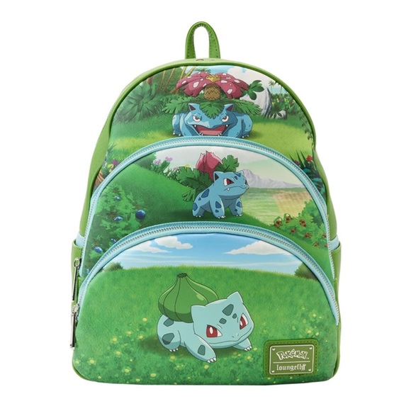 Loungefly | Bags | Loungefly Pokmon Bulbasaur Evolutions Triple Pocket ...